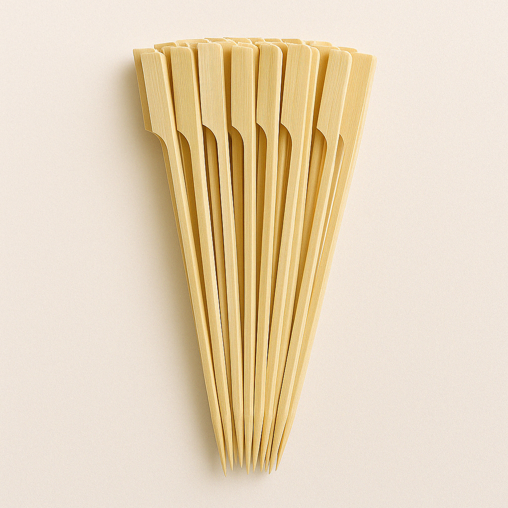Bamboo Paddle Pick Skewers – Eco-Friendly Disposable Food Picks – Tia Leaf